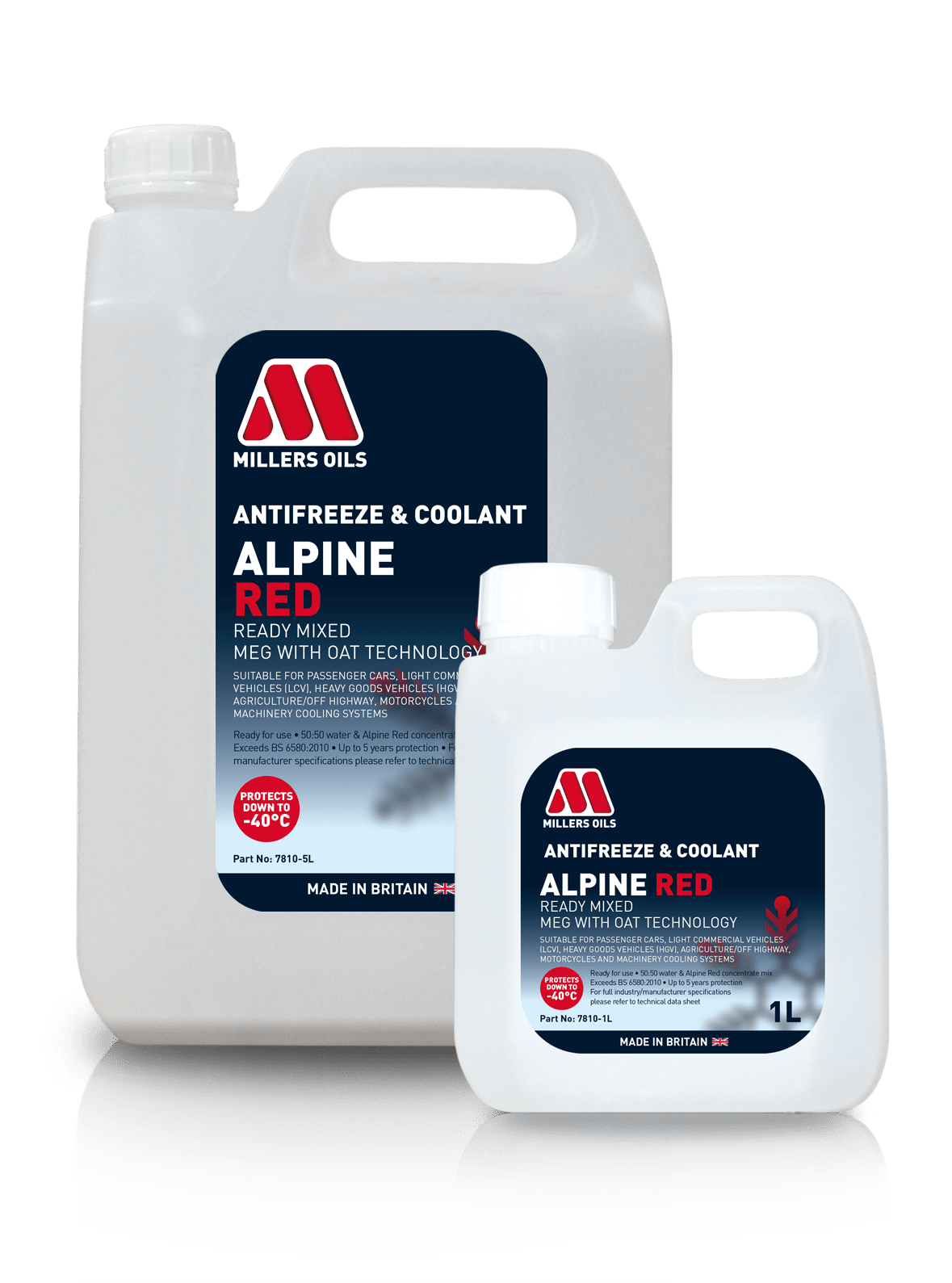 Alpine Red Antifreeze & Coolant Ready Mixed - Millers Oils