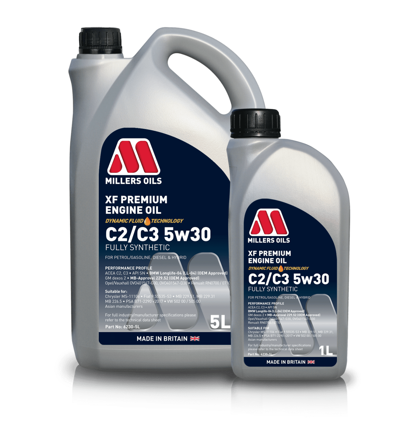 XF Premium Engine Oil C2 C3 5W-30 - Millers Oils