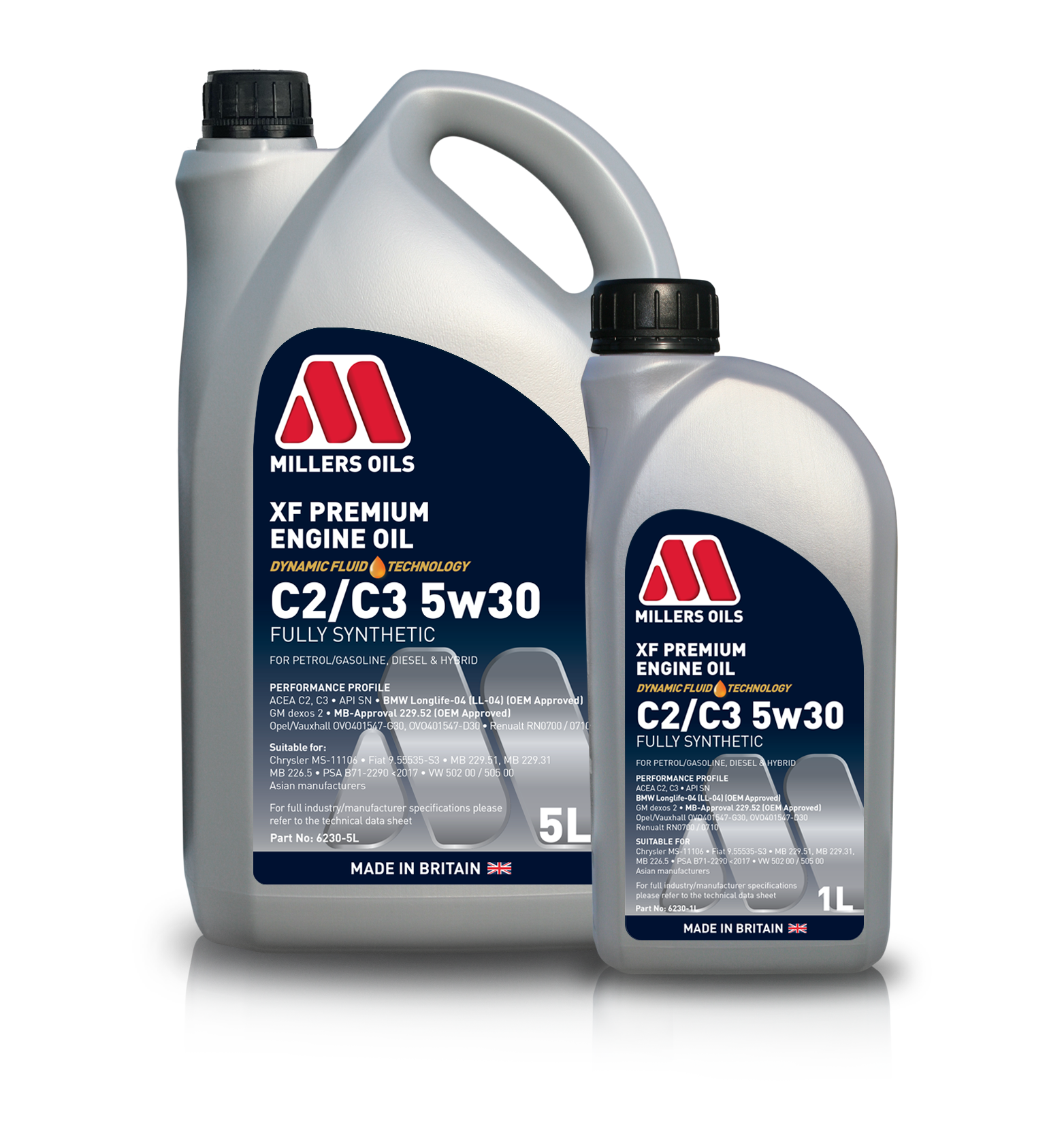 XF Premium Engine Oil C2/C3 5w30 - Millers Oils