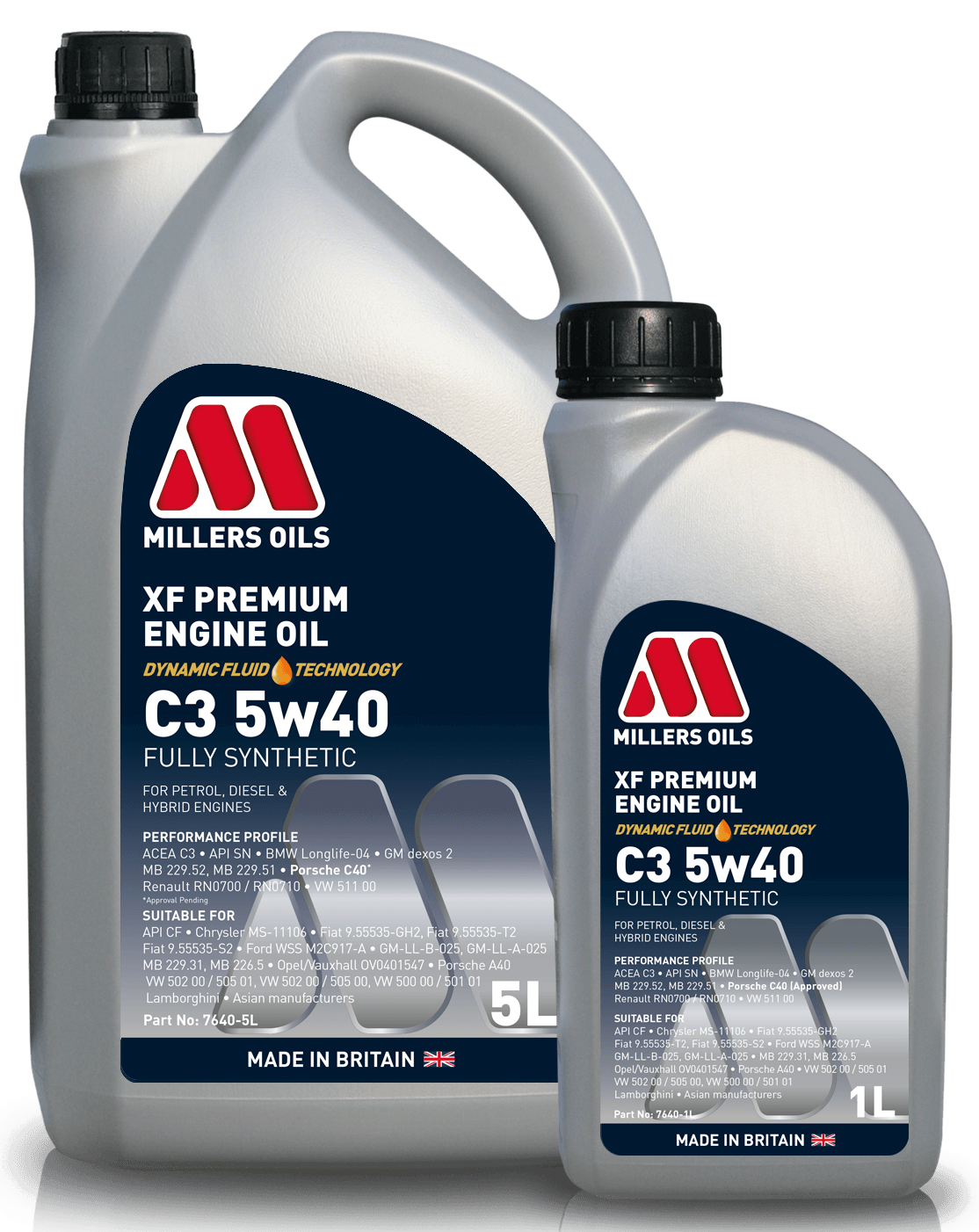 XF Premium Engine Oil C3 5w40 - Millers Oils